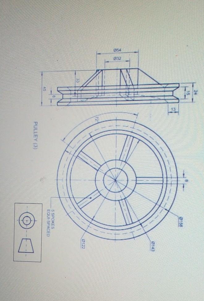Solved Given: An isometric view of a Pulley Assembly (Figure | Chegg.com