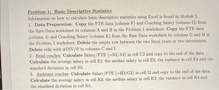 Basic Descriptive Statistics , Side by side chart, | Chegg.com
