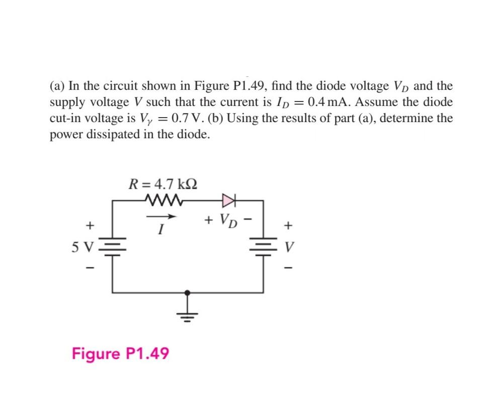 Solved (a) In the circuit shown in Figure P1.49, find the | Chegg.com