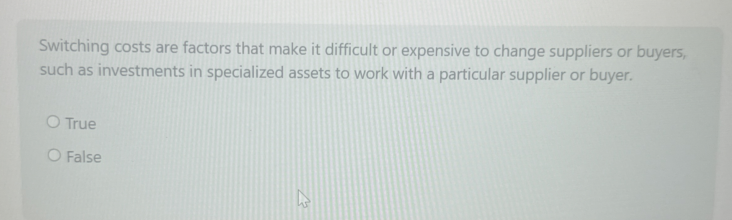 Solved Switching costs are factors that make it difficult or | Chegg.com