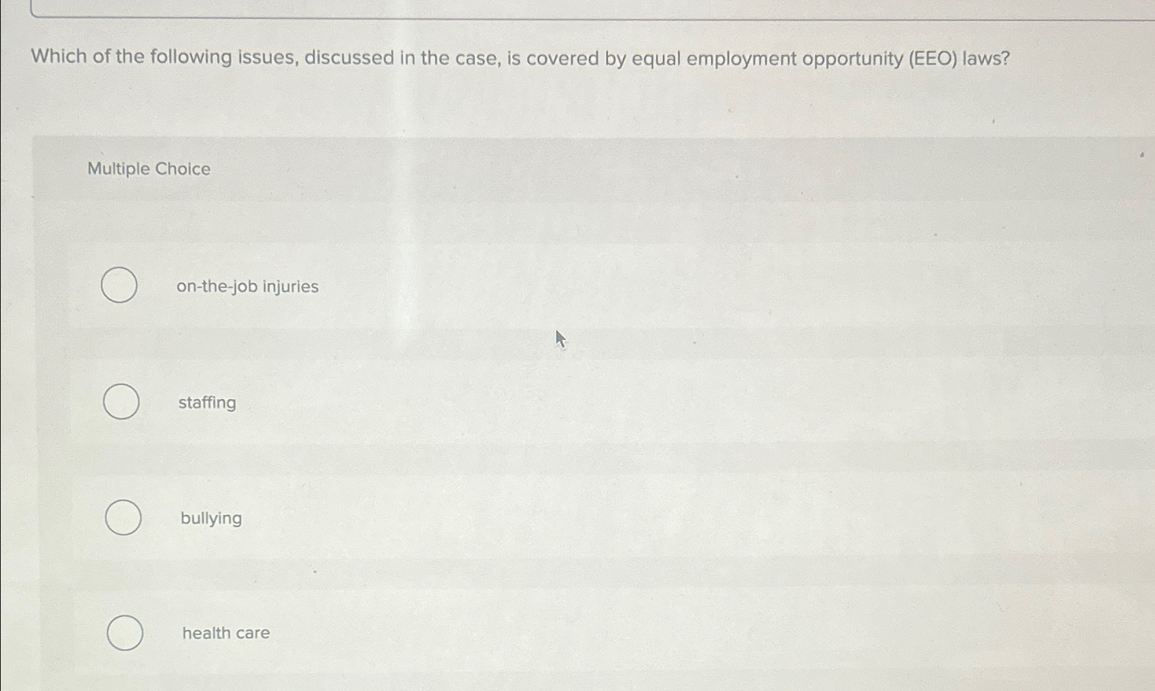 Solved Which of the following issues, discussed in the case, | Chegg.com
