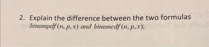 Solved 2. Explain the difference between the two formulas | Chegg.com