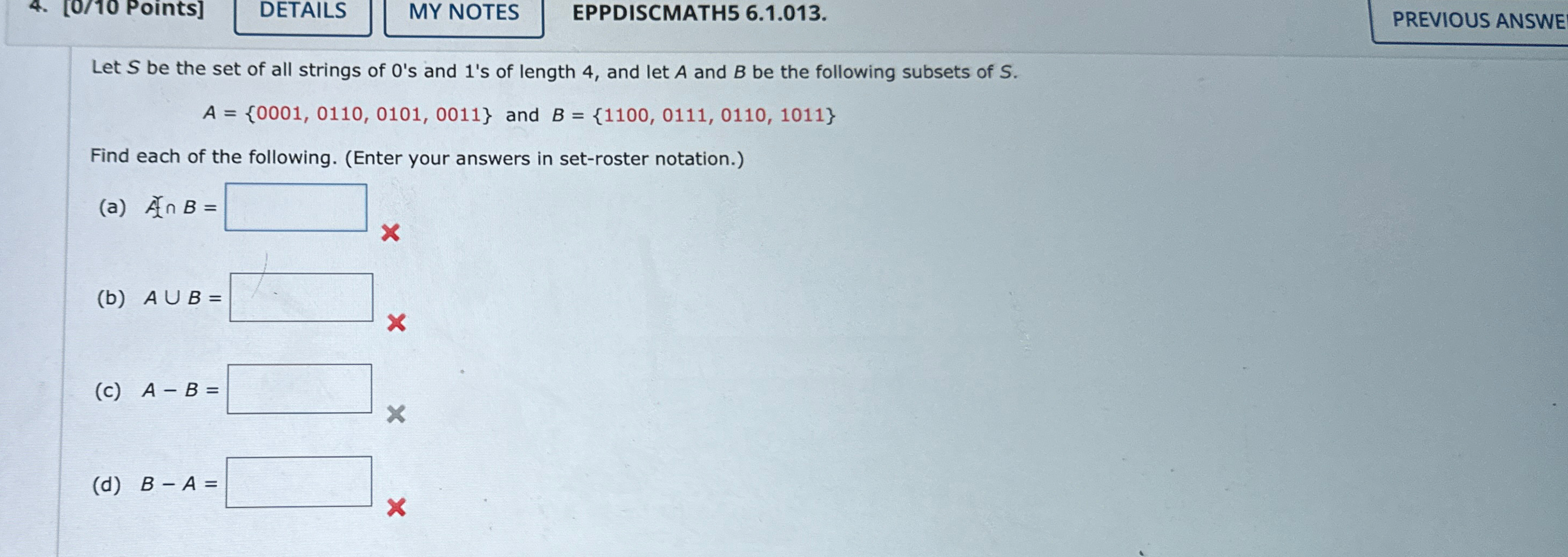 Solved EPPDISCMATH5 6.1.013.Let S ﻿be the set of all strings | Chegg.com