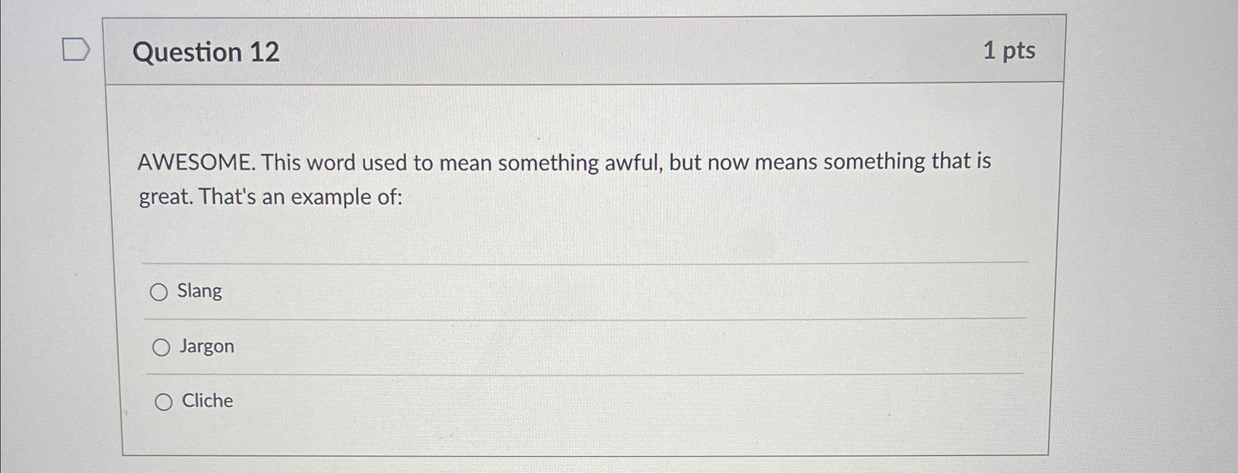 Solved Question 121 ﻿ptsAWESOME. This word used to mean | Chegg.com