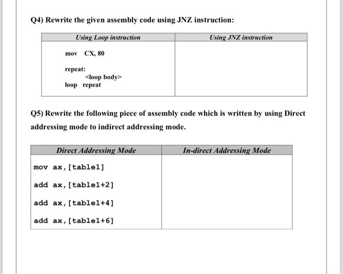 Solved Q1) Complete the table below: Q2) Complete the table | Chegg.com