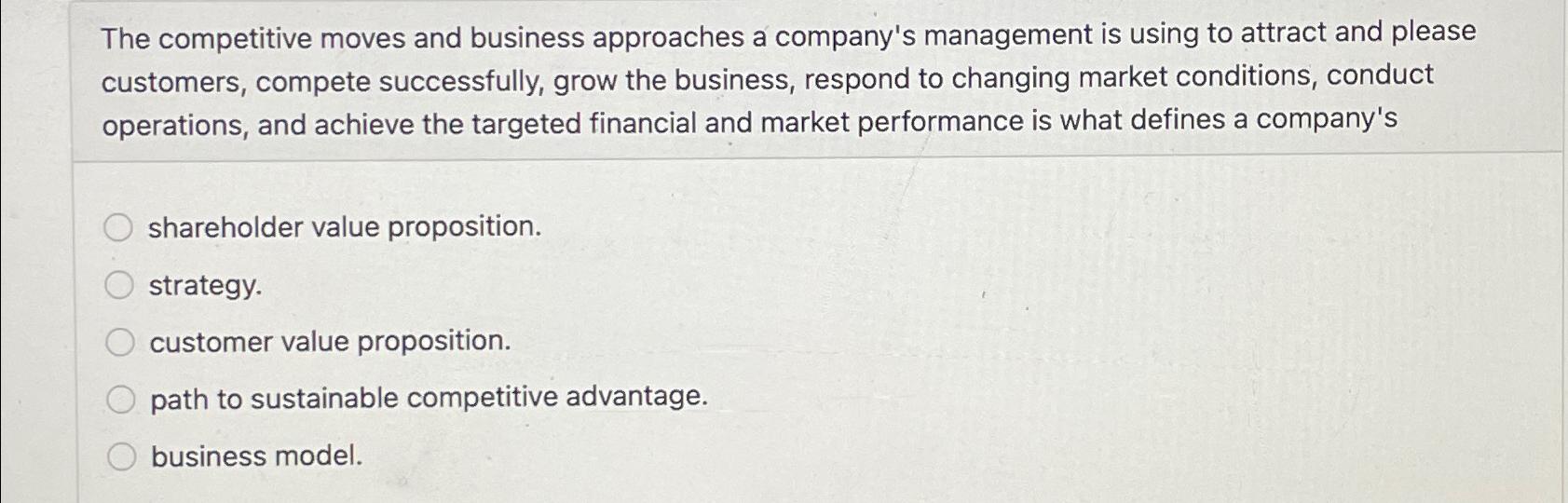 Solved The competitive moves and business approaches a | Chegg.com