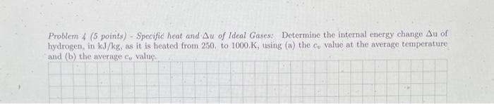 Solved Problem 4 (5 points) - Specific heat and Au of Ideal | Chegg.com