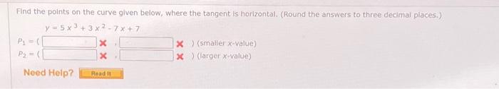 Solved Find the points on the curve given below, where the | Chegg.com