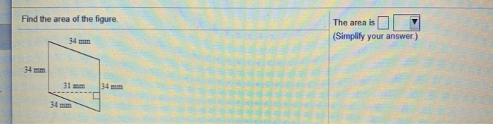 Solved Find the area of the figure. The area is (Simplify | Chegg.com