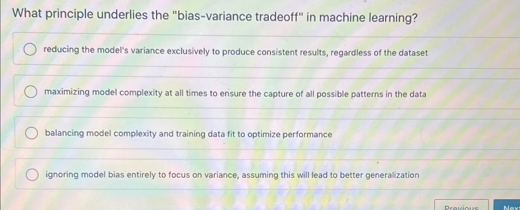 Solved What principle underlies the "bias-variance tradeoff" | Chegg.com