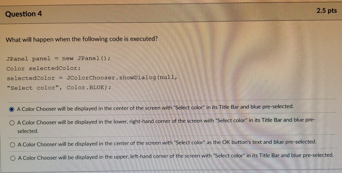 Solved Question 42.5 ﻿ptsWhat will happen when the following | Chegg.com