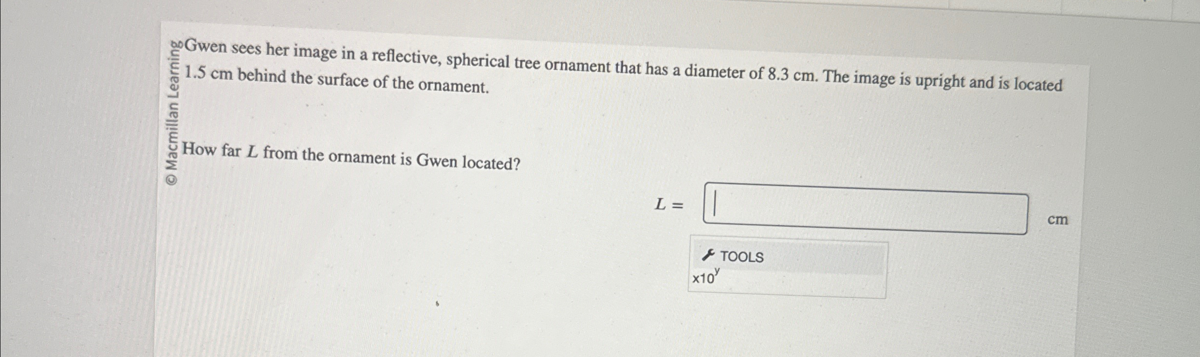 Solved ?20 ﻿Gwen sees her image in a reflective, spherical | Chegg.com