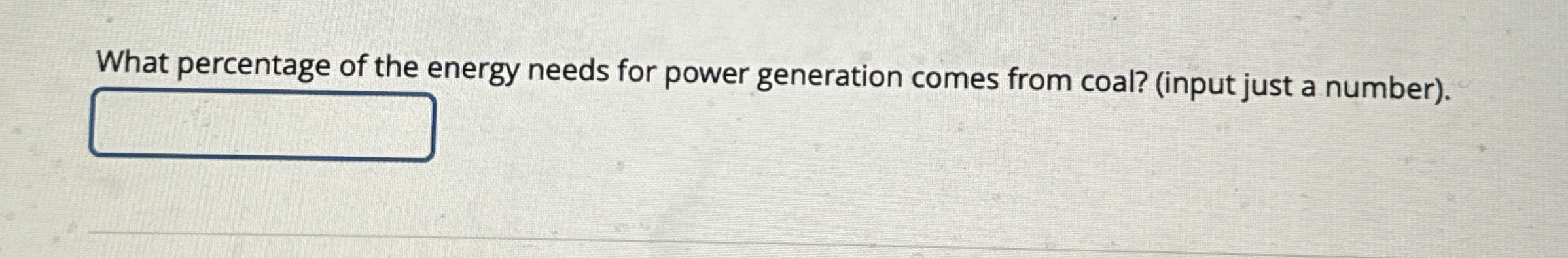 Solved What percentage of the energy needs for power | Chegg.com