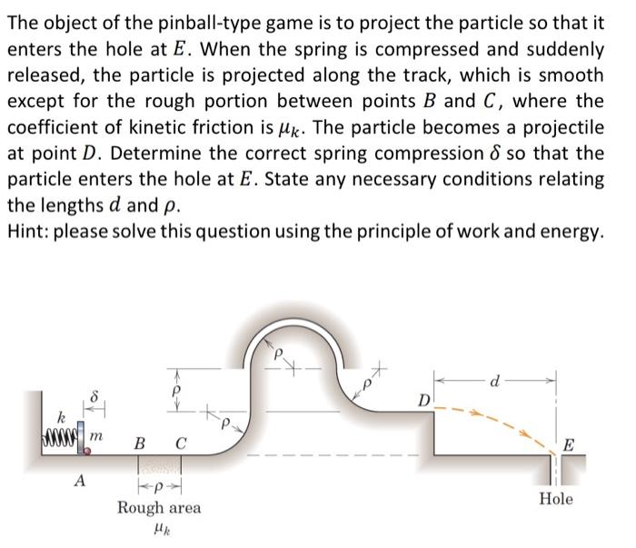 Solved The object of the pinball-type game is to project the | Chegg.com