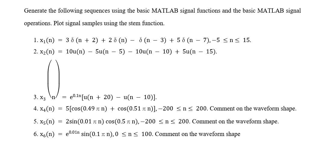 Solved Need Proper Matlab Code And Output Please Do Not 1404