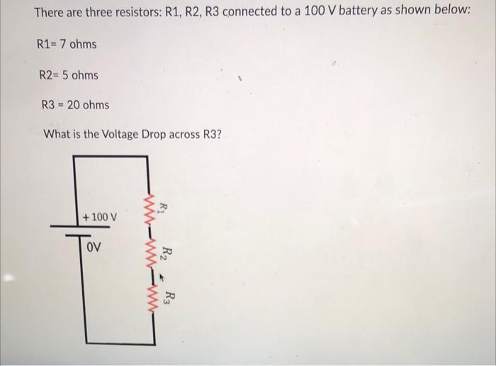 [Solved]: There are three resistors: R1, R2, R3 connected t
