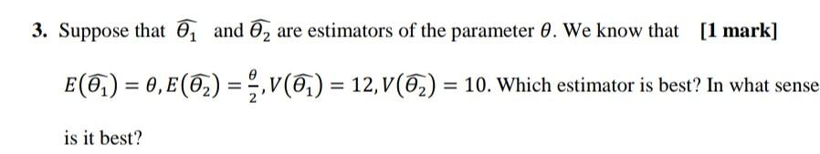 Solved Suppose that θ1 and θ2 are estimators of the | Chegg.com