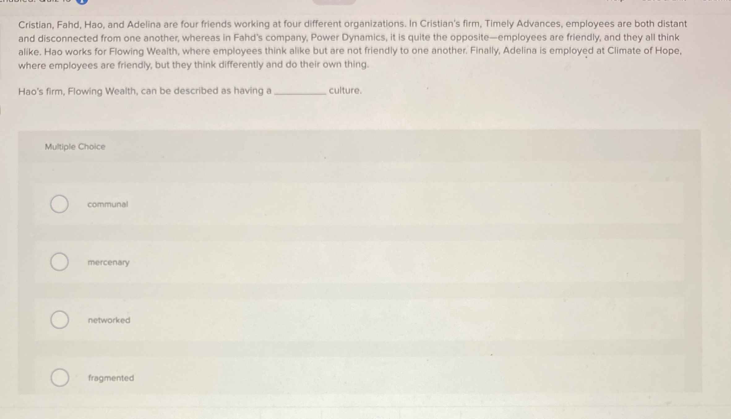 Solved Cristian, Fahd, Hao, and Adelina are four friends | Chegg.com