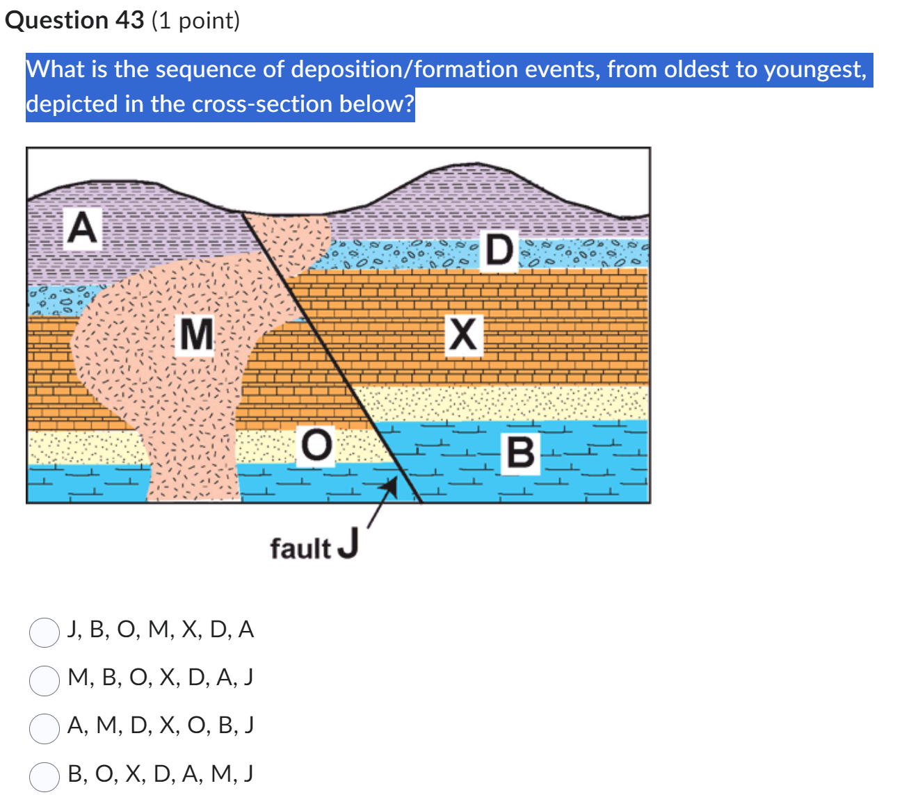 Solved Question 43 (1 ﻿point)What is the sequence of | Chegg.com