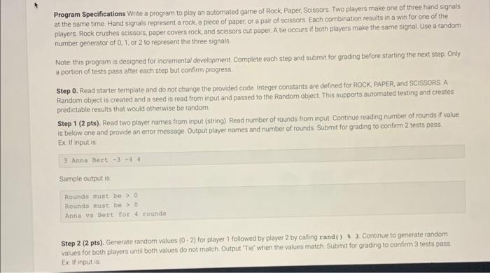 Solved Program Specifications Write a program to play an | Chegg.com