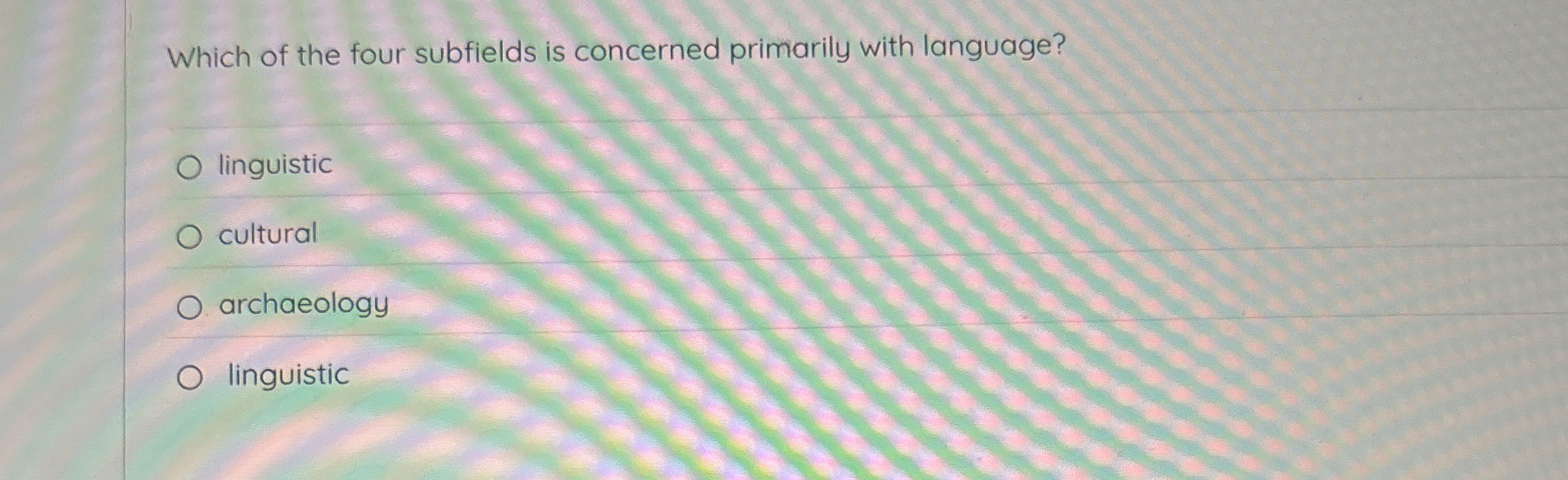Solved Which of the four subfields is concerned primarily | Chegg.com