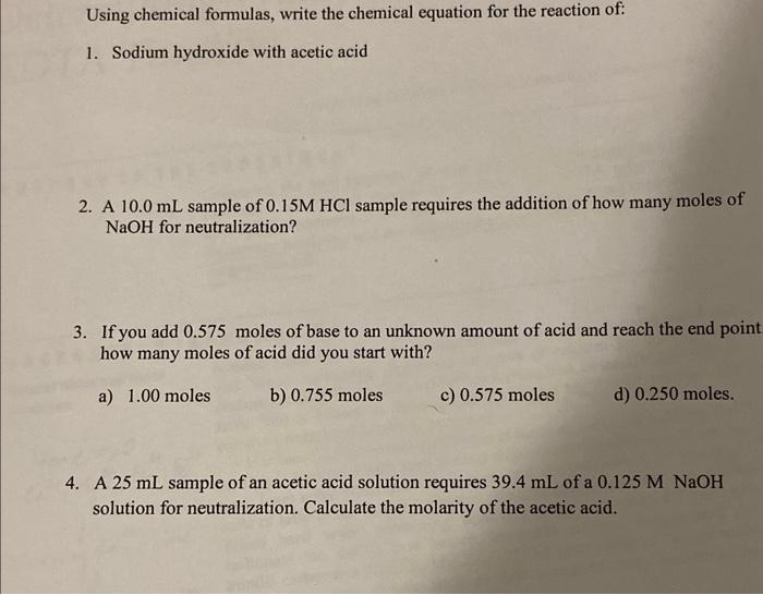 Solved Using chemical formulas, write the chemical equation | Chegg.com