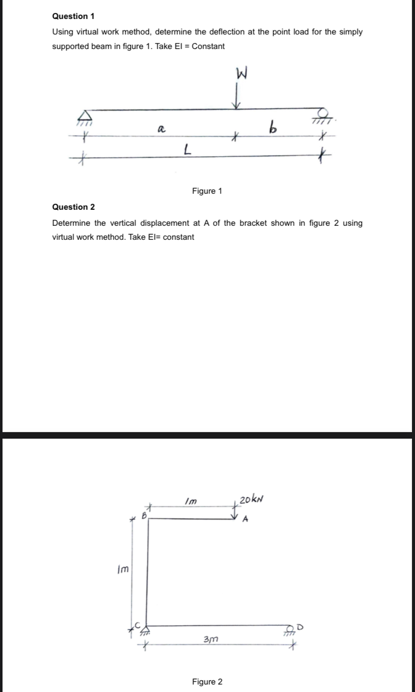 Question 1Using virtual work method, determine the | Chegg.com
