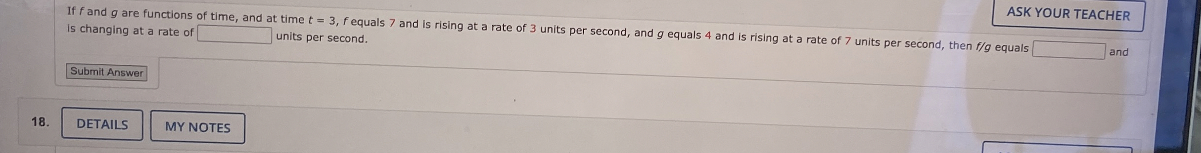 Solved ASK YOUR TEACHERIf f ﻿and g ﻿are functions of time, | Chegg.com