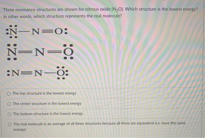 Solved Three resonance structures are shown for nitrous | Chegg.com