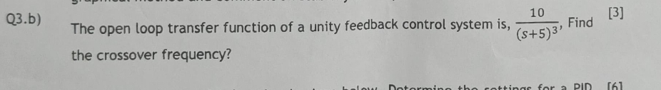 Solved Q3b ﻿the Open Loop Transfer Function Of A Unity