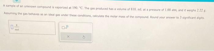 Solved calculate the molar mass of the compound round to 3 | Chegg.com