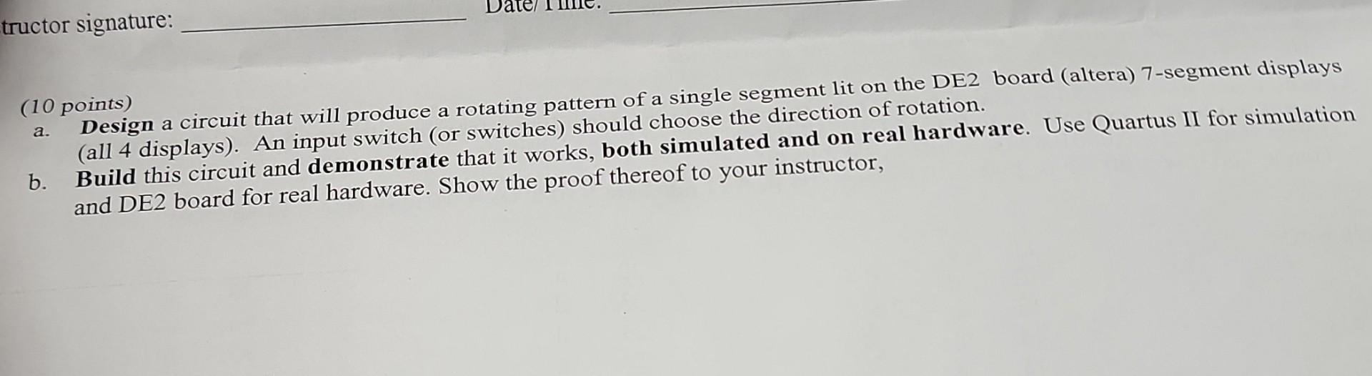 tructor signature: a. (10 points) Design a circuit | Chegg.com