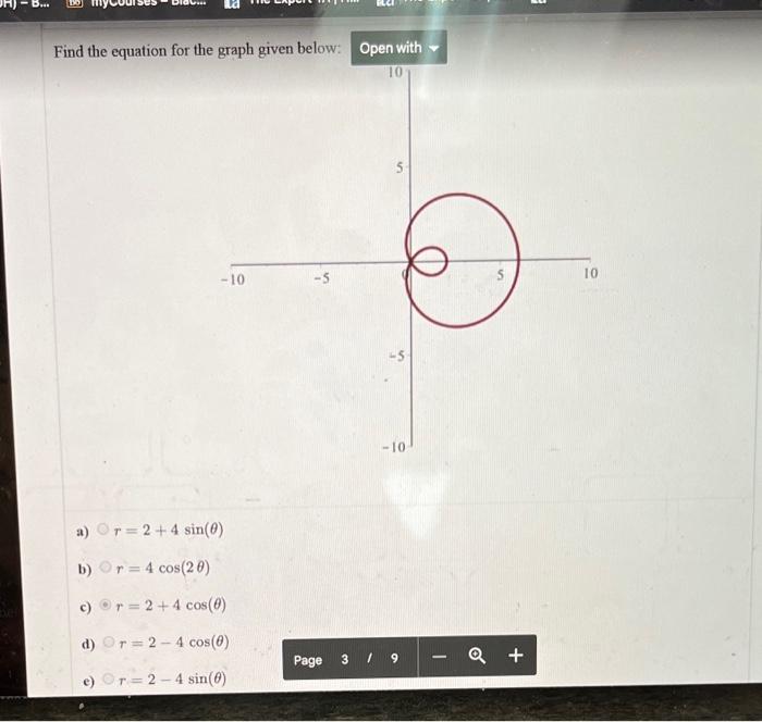 Solved Find the equation for the graph given below: a) | Chegg.com