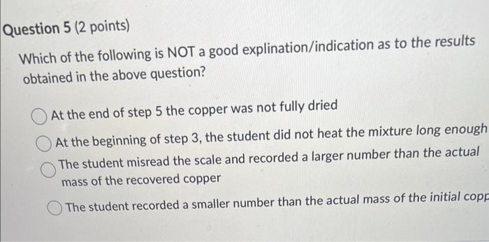 Solved Cu+2 forms which color when dissolved in water? clear | Chegg.com