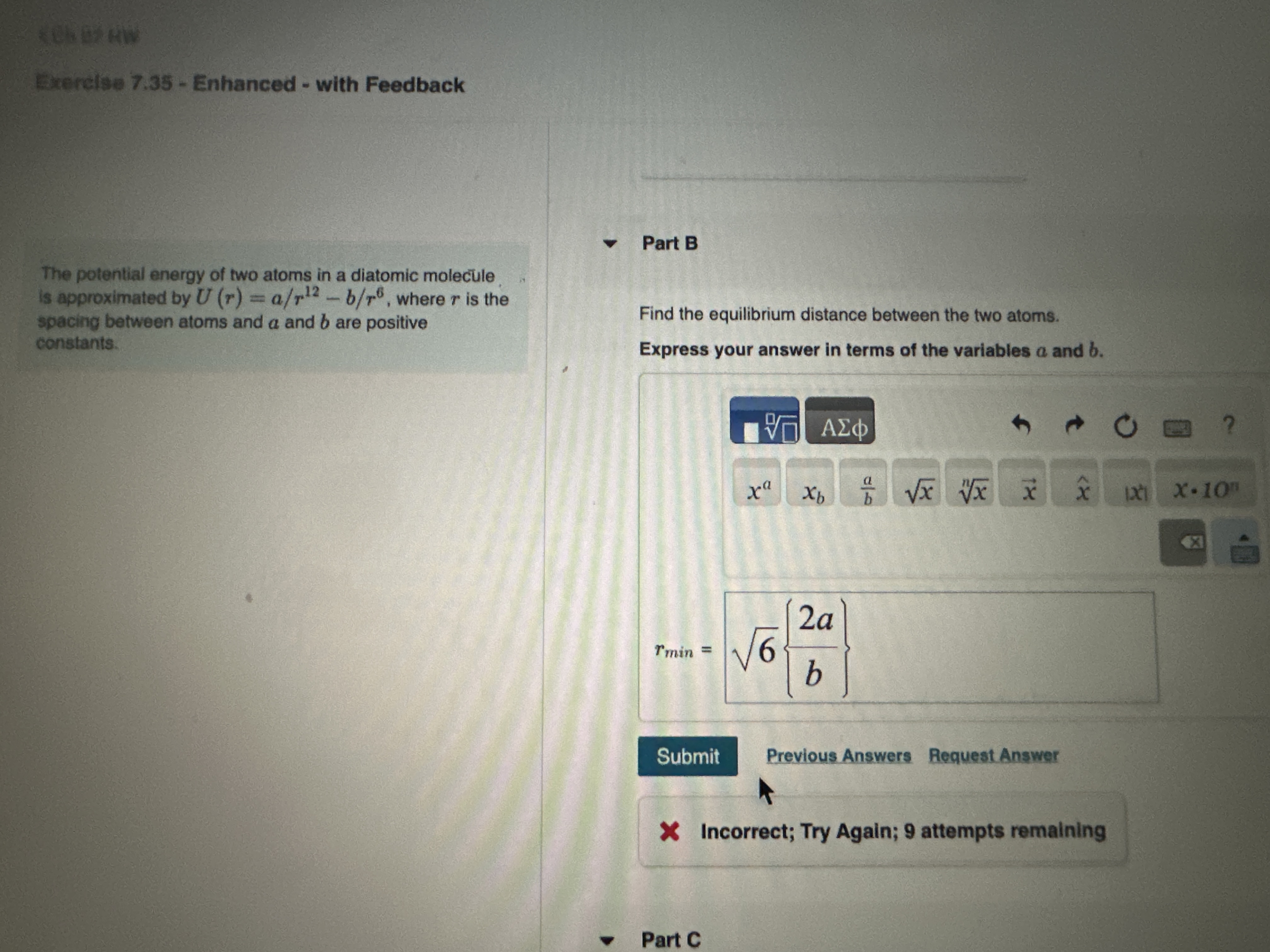 Solved Exerclae 7.35 - ﻿Enhanced - ﻿with FeedbackThe | Chegg.com
