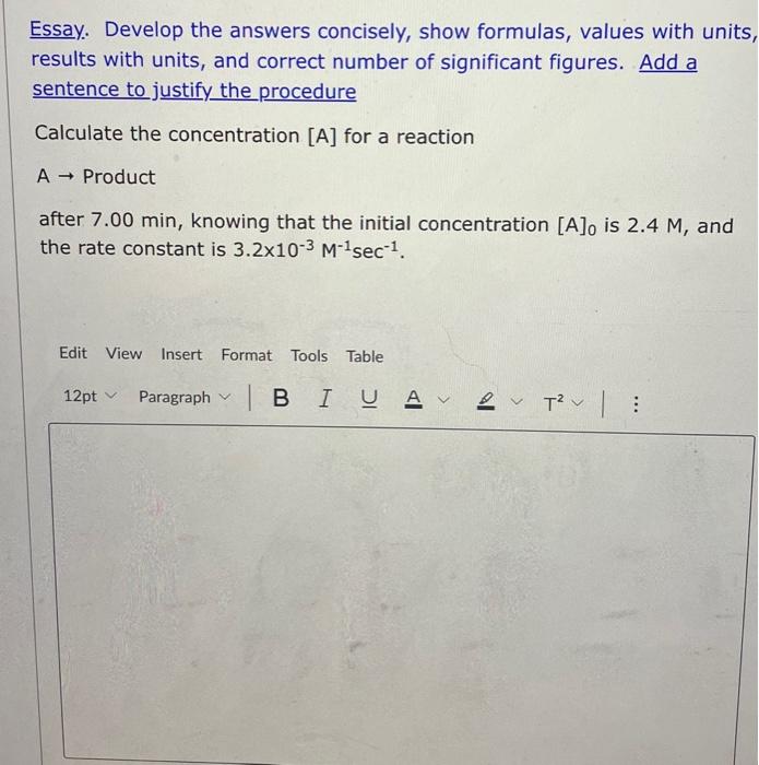 Solved Essay. Develop the answers concisely, show formulas, | Chegg.com