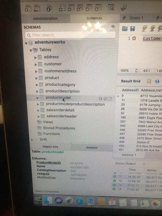 Solved More Sql Exercises: AdventureWorks db Product | Chegg.com