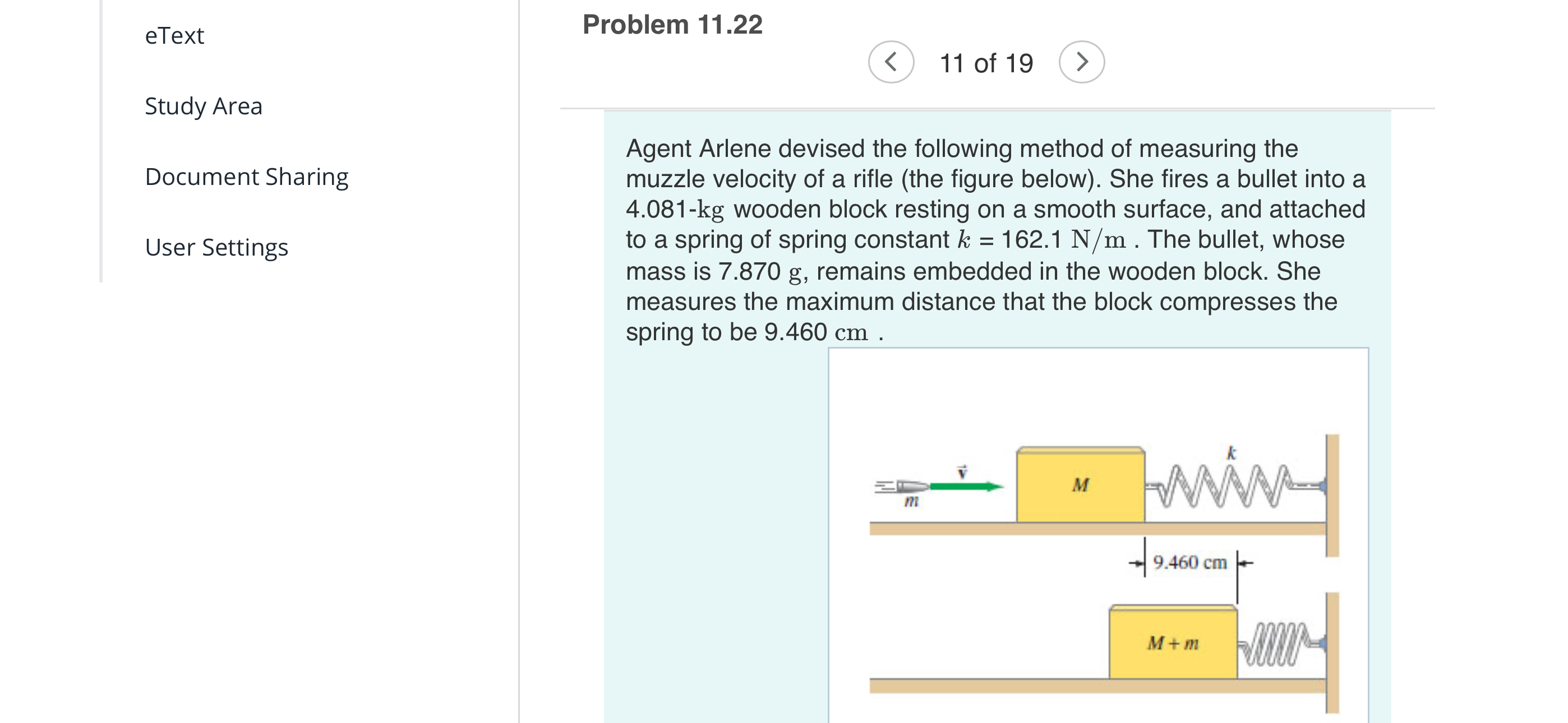 Solved eTextStudy AreaDocument SharingUser SettingsProblem | Chegg.com