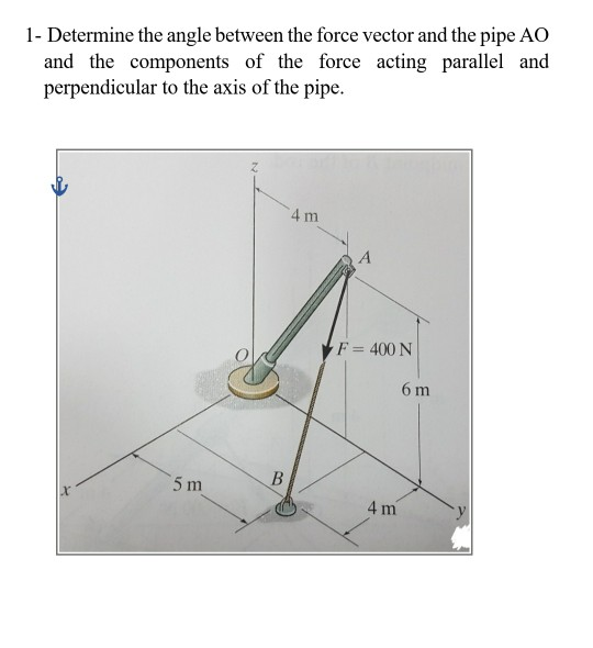 Solved 1- Determine the angle between the force vector and | Chegg.com
