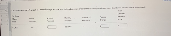 Solved Calculate the amount financed, the finance charge, | Chegg.com