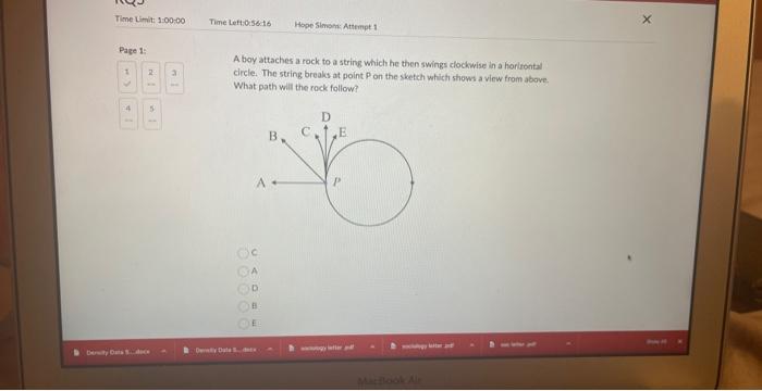 Solved A boy attaches a rock to a string which he then | Chegg.com