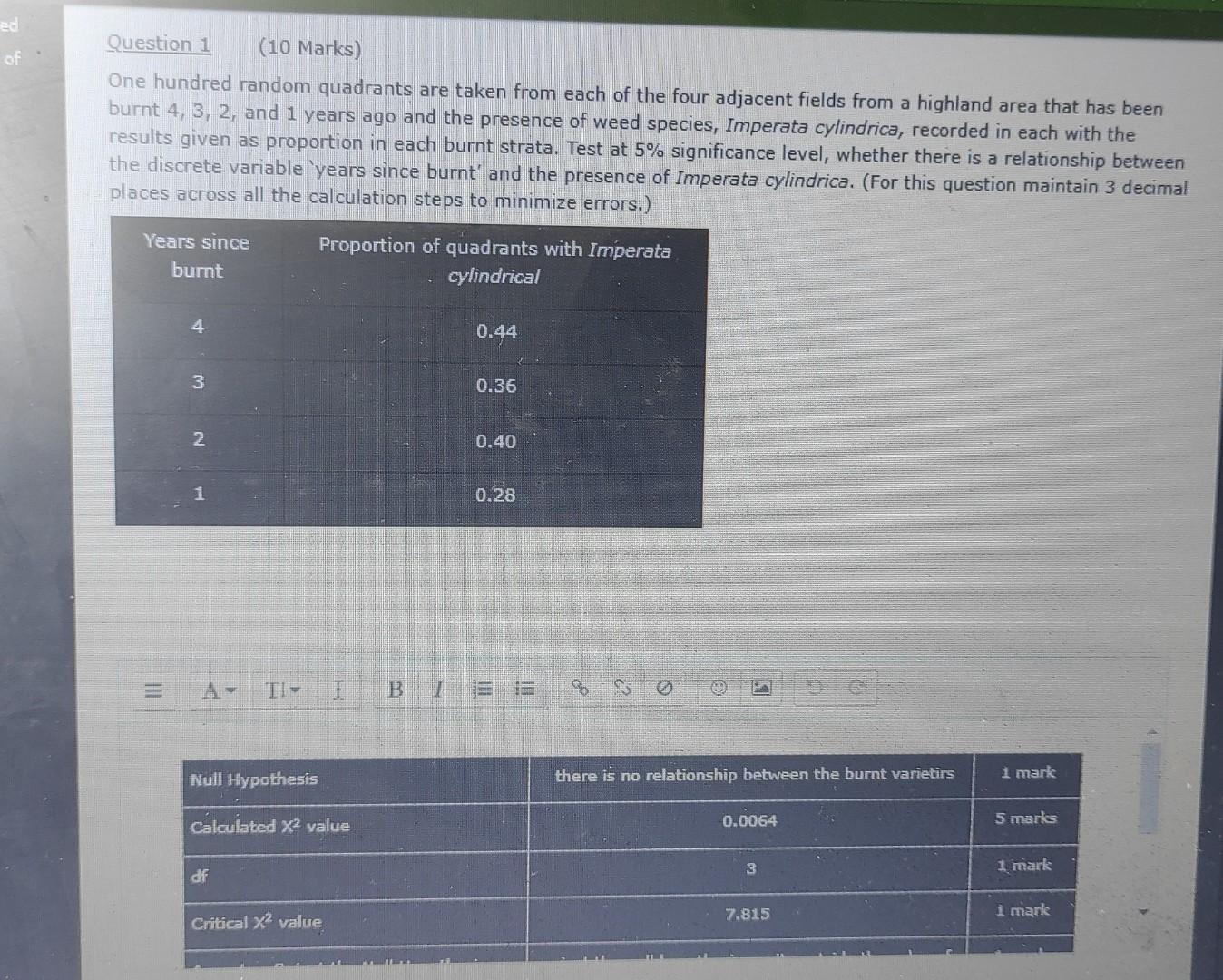 Solved ed OF Question 1 (10 Marks) One hundred random | Chegg.com