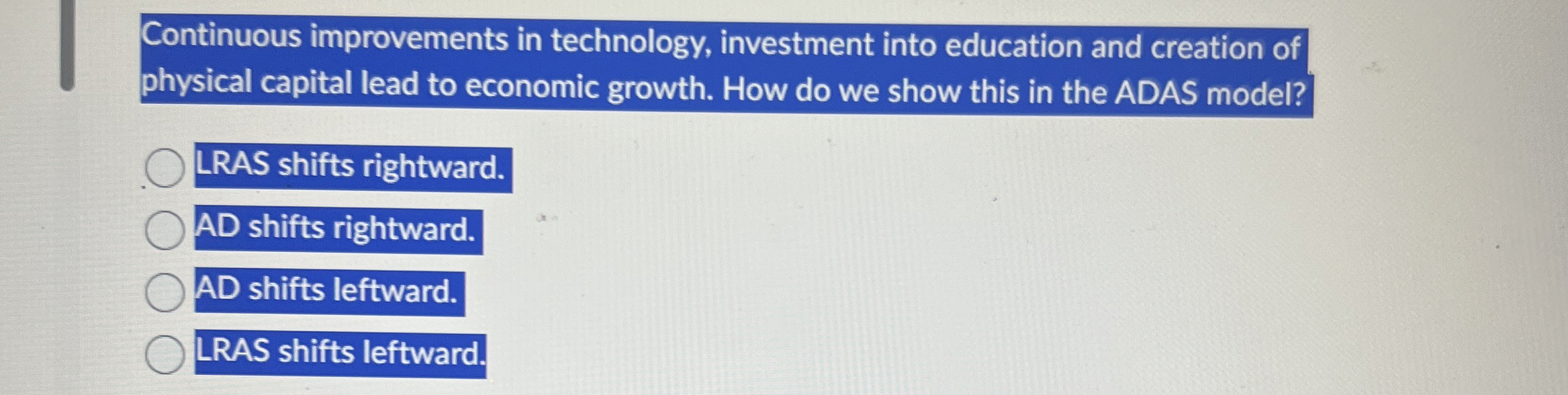 Solved Continuous improvements in technology, investment | Chegg.com