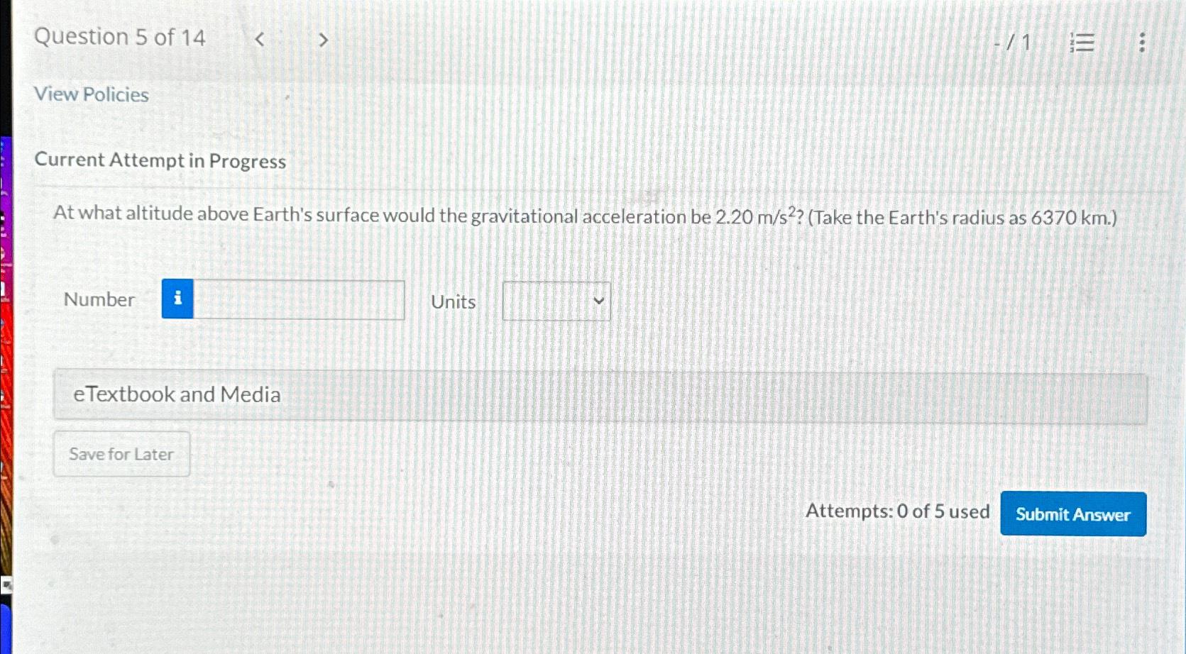 Solved Question 5 ﻿of 14View PoliciesCurrent Attempt in | Chegg.com