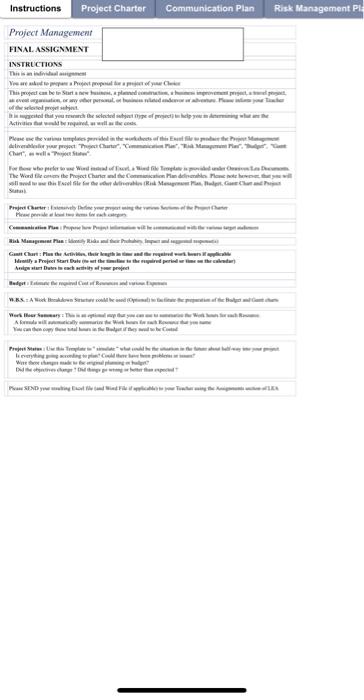 Solved Project Management HIVAL. ASSIGNMENT IVsTRLCTIOS | Chegg.com