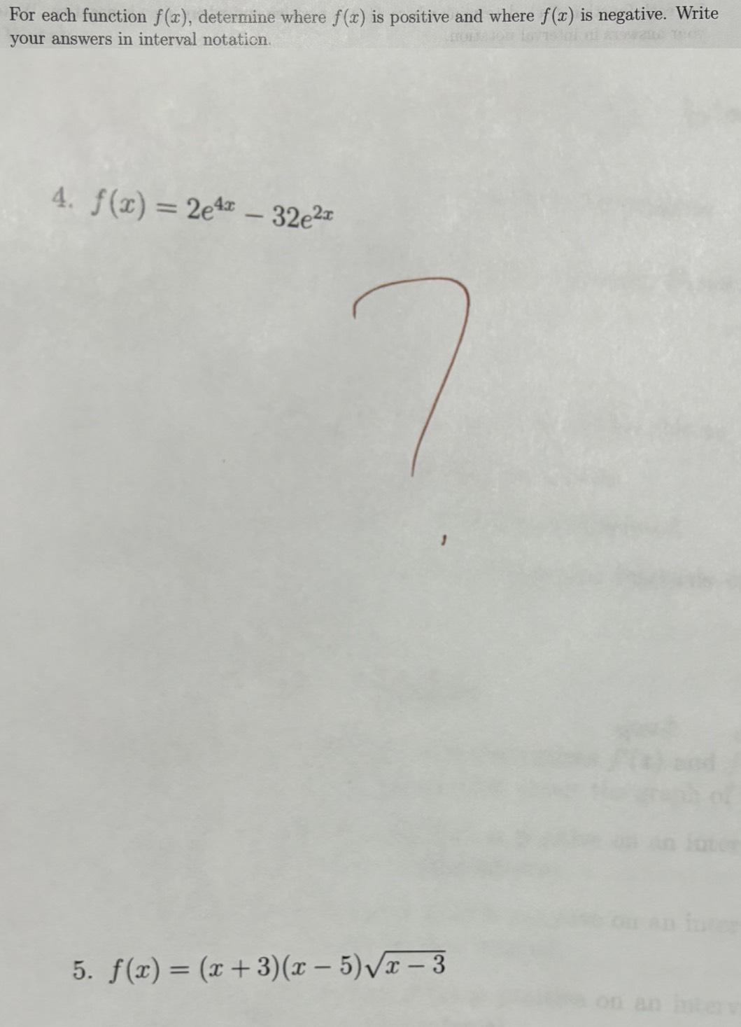 Solved Please help with four and fiveFor each function f(x), | Chegg.com