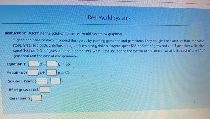 Solved Real World Systems Instructions: Determine the | Chegg.com