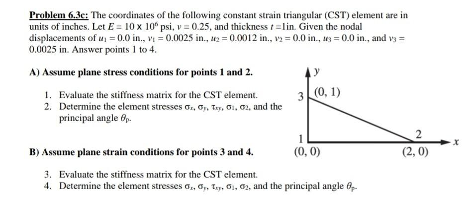 Solved Problem 6.3c: The coordinates of the following | Chegg.com