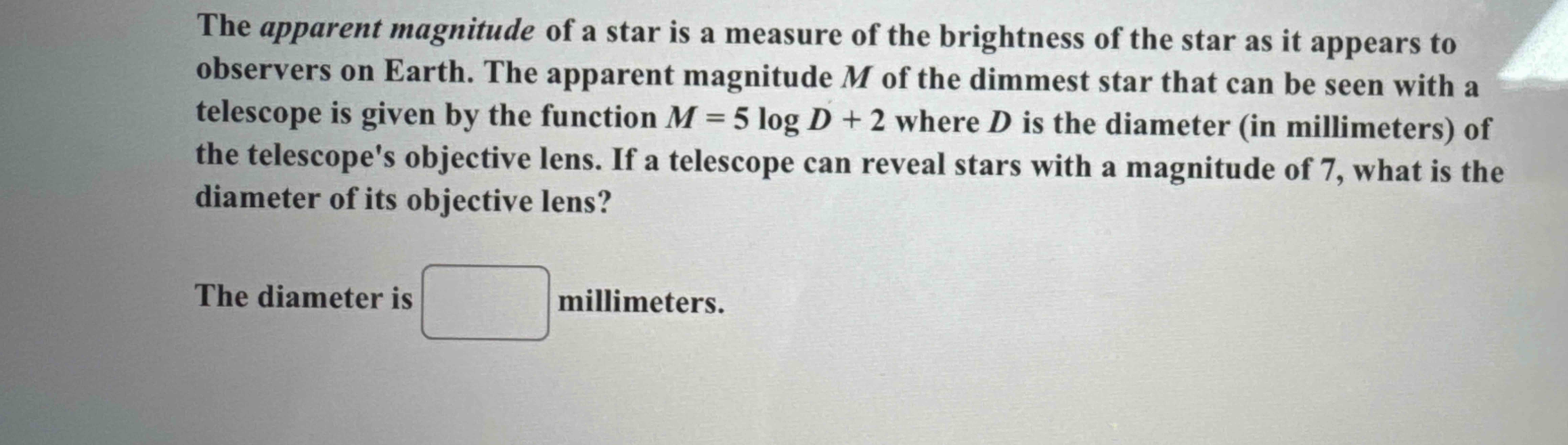 Solved The apparent magnitude of a star is a measure of the | Chegg.com
