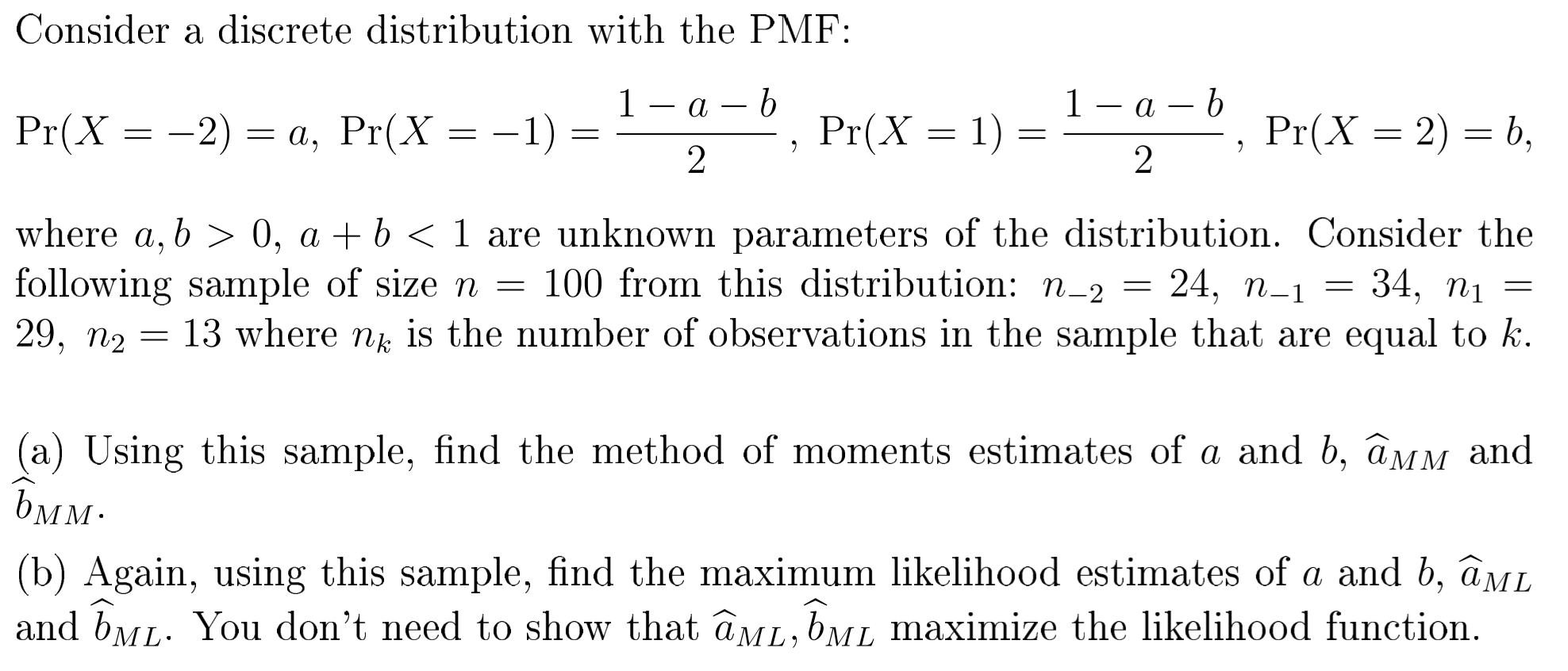 Solved Consider a discrete distribution with the PMF: Pr(X | Chegg.com